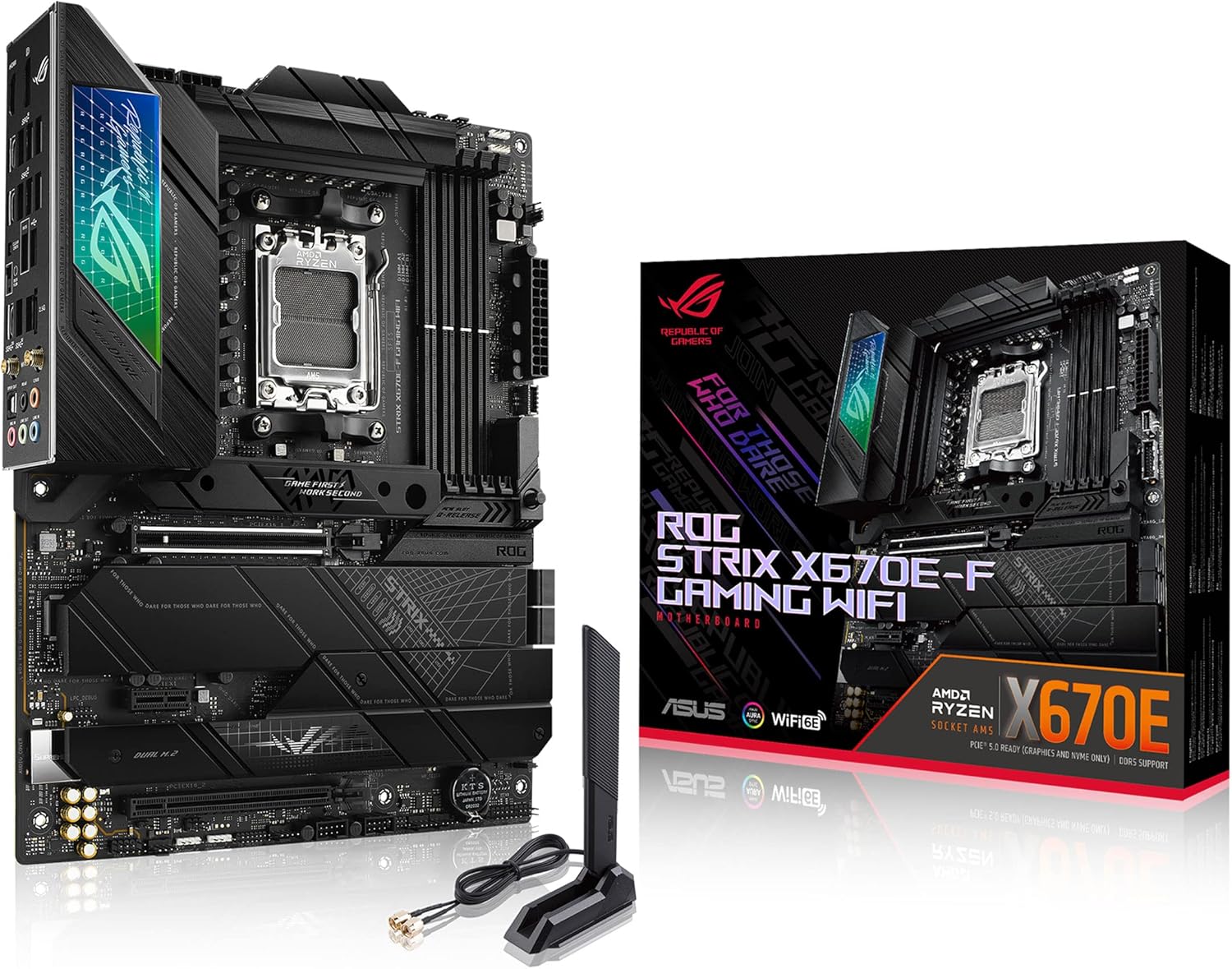 ASUS Motherboard ROG STRIX X670E-F GAMING WIFI sAM5 X670 4xDDR5 M.2 USB ...