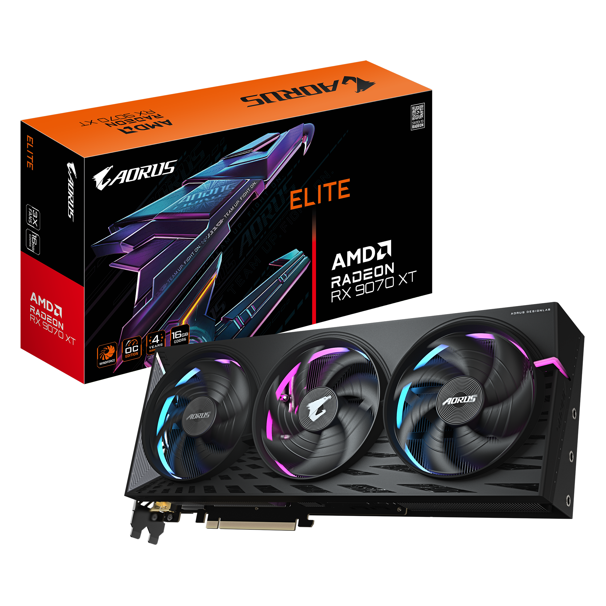ვიდეო დაფა: Gigabyte AORUS AMD Radeon RX9070 XT ELITE 16GB 256-Bit ...